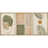 IDEA4WALL Mid Century Modern Boho Organic Tropical Leaf Abstract Framed Canvas 3 Pieces Print ...
